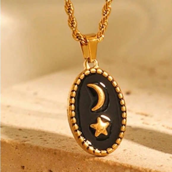 Jewelry | Shine Like Moon Stars Black Crescent Celestial Stainless ...